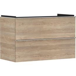 Hansgrohe Xelu Q Waschtischunterschrank 54033000 980x605x475mm, 2 Schubladen, Eiche Natur, chrom