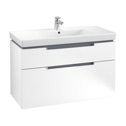 Villeroy & Boch Villeroy und Boch Waschtisch-Unterschrank A91510MS 98,7 x 59 x 44,9 cm, Griff chrom, wei&szlig; matt