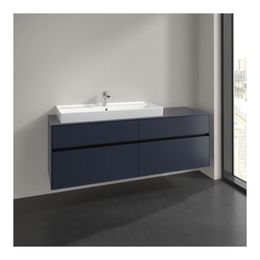 Villeroy & Boch Villeroy und Boch Collaro Waschtischunterschrank C029B0VQ 160x54,8x50cm, Waschtisch links, mit LED-Beleuchtung, marine blue