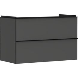 Hansgrohe Xelu Q Waschtischunterschrank 54032670 980x605x475mm, 2 Schubladen, diamantgrau matt, mattschwarz