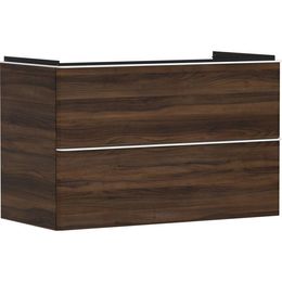 Hansgrohe Xelu Q Waschtischunterschrank 54034700 980x605x475mm, 2 Schubladen, Nussbaum dunkel, mattwei&szlig;