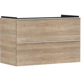 Hansgrohe Xelu Q Waschtischunterschrank 54033700 980x605x475mm, 2 Schubladen, Eiche Natur, mattwei&szlig;