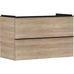 Hansgrohe Xelu Q Waschtischunterschrank 54033670 980x605x475mm, 2 Schubladen, Eiche Natur, mattschwarz