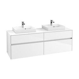 Villeroy & Boch Villeroy & Boch Collaro Waschtischunterschrank C02400MS 160x54,8x50cm, f&uuml;r 2 Waschtische, White Matt