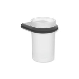 HEWI Serie 480 Glasbecher 480.04.00060DC mit Halter, pulverbeschichtet, schwarz matt
