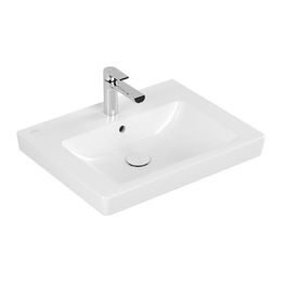 Villeroy & Boch Villeroy & Boch Waschtisch Subway 2.0 71136GR1 60 x 47 cm, weiss Ceramicplus, mit Hahnloch