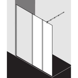 Kermi Xb Glasanlage XBWIH04020VKK 40x200cm, silber hochglanz ESG Spiegelglas Clean, ESG klar