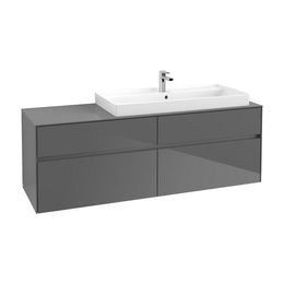 Villeroy & Boch Villeroy & Boch Collaro Waschtischunterschrank C03000FP 160x54,8x50cm, Waschtisch rechts, Glossy Grey