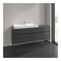 Villeroy & Boch Villeroy und Boch Collaro Waschtischunterschrank C029B0VR 160x54,8x50cm, Waschtisch links, mit LED-Beleuchtung, graphite