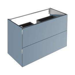 KEUCO Edition 11 Art Waschtischunterschrank 32512331200 120x70x49cm, 2 Frontausz&uuml;ge, Lack seidenmatt, Glas satiniert, blue satin