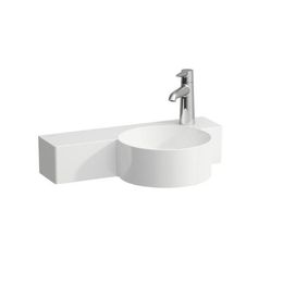 Laufen Val Handwaschbecken H8152840001141 55x31,5cm, Ablage links, ohne &Uuml;berlauf, mit Hahnloch rechts, wei&szlig;