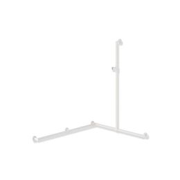 HEWI System 900 Edelstahl-Duschhandlauf 900.35.30960AS 1250 x 965 x 1185 mm, pulverbeschichtet wei&szlig; tiefmatt, Halter Polyamid wei&szlig; matt, links