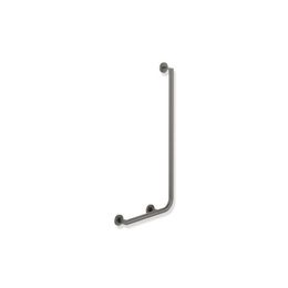 HEWI System 900 Winkelgriff 900.22.13760SC Edelstahl pulverbeschichtet dunkelgrau perlglimmer tiefmatt, 900 x 400 mm, Ausf&uuml;hrung links