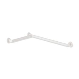 HEWI System 900 Duschhandlauf 900.35.13360DX Edelstahl pulverbeschichtet wei&szlig; tiefmatt, 765 x 475 mm, Ausf&uuml;hrung links