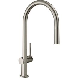 Hansgrohe Talis M54 K&uuml;chenarmatur 72803800 mit Ausziehauslauf 1jet, sBox, Edelstahl Finish