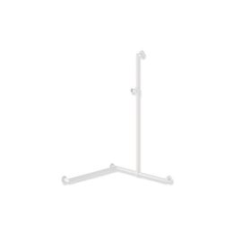 HEWI System 900 Edelstahl-Duschhandlauf 900.35.30360AS 1250 x 765 x 765 mm, pulverbeschichtet wei&szlig; tiefmatt, Halter Polyamid wei&szlig; matt, links