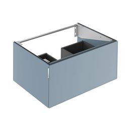 KEUCO Waschtischunterschrank Edition 11 Art 32511860801 80x35x49cm, 1 Frontauszug, Innenbeleuchtung, Glas satiniert, blue satin