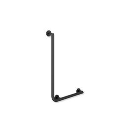HEWI System 900 Winkelgriff 900.22.13260DC Edelstahl pulverbeschichtet schwarz tiefmatt, 750 x 500 mm, Ausf&uuml;hrung rechts