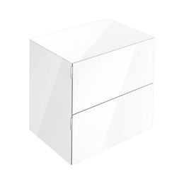 KEUCO Edition 11 Art Sideboard 32542830801 80x70x49cm, 2 Frontausz&uuml;ge, Innenbeleuchtung, Glas, wei&szlig;