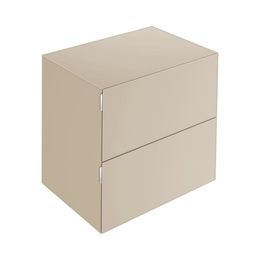 KEUCO Edition 11 Art Sideboard 32542850801 80x70x49cm, 2 Frontausz&uuml;ge, Innenbeleuchtung, Glas satiniert, sand