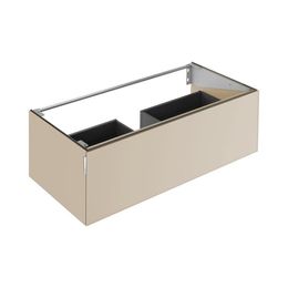 KEUCO Waschtischunterschrank Edition 11 Art 32511851200 120x35x49cm, 1 Frontauszug, Glas satiniert, sand