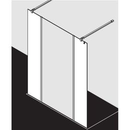 Kermi Xb Glasanlage XBWIH03020VUK 30x200cm, silber hochglanz, ESG SR Opaco, ESG klar