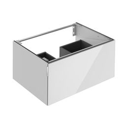 KEUCO Waschtischunterschrank Edition 11 Art 32511350801 80x35x49cm, 1 Frontauszug, Innenbeleuchtung, Lack seidenmatt, Glas, manhattan