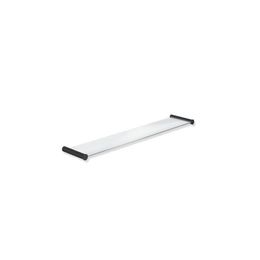 HEWI System 162 Ablage 162.03.11560DC 600 x 122 mm, Halter Edelstahl pulverbeschichtet in schwarz tiefmatt, Glasplatte