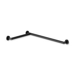 HEWI System 900 Duschhandlauf 900.35.10360DC Edelstahl pulverbeschichtet schwarz tiefmatt, 765 x 475 mm, Ausf&uuml;hrung links