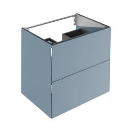 KEUCO Edition 11 Art Waschtischunterschrank 32512330801 80x70x49cm, 2 Frontausz&uuml;ge, Innenbeleuchtung, Lack seidenmatt, Glas satiniert, blue satin