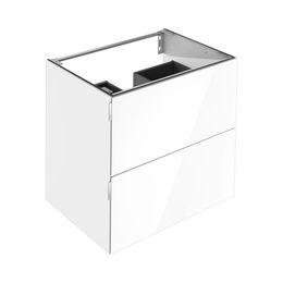 KEUCO Edition 11 Art Waschtischunterschrank 32512300801 80x70x49cm, 2 Frontausz&uuml;ge, Innenbeleuchtung, Lack seidenmatt, Glas, wei&szlig;