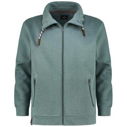 Gro&szlig;e Gr&ouml;&szlig;en Ragman Sweatjacke aus Baumwollmischung Farbe dunkelgr&uuml;n Gr&ouml;&szlig;e: 3XL