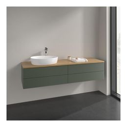 Villeroy & Boch Villeroy und Boch Antao Waschtisch-Unterschrank K26151HL 160x36x50cm, Hahnlochbohrung, Waschbeckenplattenfarbe honey oak, leaf green matt lacquer
