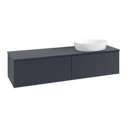 Villeroy & Boch Villeroy und Boch Antao Waschtisch-Unterschrank L38110HG mit Beleuchtung, 2 Ausz&uuml;ge, 1600 x 360 x 500 mm, Front mit Struktur, Midnight Blue Matt Lacquer / Midnight Blue Matt Lacquer