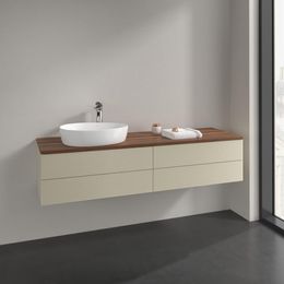 Villeroy & Boch Villeroy und Boch Antao Waschtisch-Unterschrank K26152HJ 160x36x50cm, Hahnlochbohrung, Waschbeckenplattenfarbe warm walnut, silk grey matt lacquer