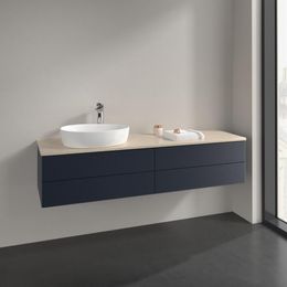 Villeroy & Boch Villeroy und Boch Antao Waschtisch-Unterschrank K26153HG 160x36x50cm, Hahnlochbohrung, Waschbeckenplattenfarbe botticino, midnight blue matt lacquer