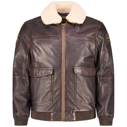 PME-Legend Gro&szlig;e Gr&ouml;&szlig;en PME LEGEND Lederblouson im Aviator-Stil Farbe braun Gr&ouml;&szlig;e: 4XL