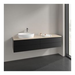 Villeroy & Boch Villeroy und Boch Antao Waschtisch-Unterschrank K26153PD 160x36x50cm, Hahnlochbohrung, Waschbeckenplattenfarbe botticino, black matt lacquer