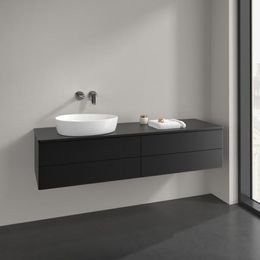 Villeroy & Boch Villeroy und Boch Antao Waschtisch-Unterschrank K26150PD 160x36x50cm, Hahnlochbohrung, Waschbeckenplattenfarbe Lack, black matt lacquer