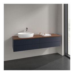 Villeroy & Boch Villeroy und Boch Antao Waschtisch-Unterschrank K26152HG 160x36x50cm, Hahnlochbohrung, Waschbeckenplattenfarbe warm walnut, midnight blue matt lacquer