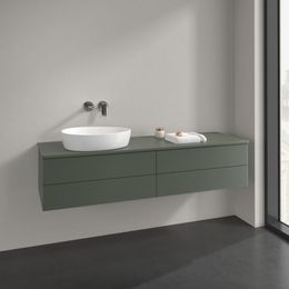 Villeroy & Boch Villeroy und Boch Antao Waschtisch-Unterschrank K26150HL 160x36x50cm, Hahnlochbohrung, Waschbeckenplattenfarbe Lack, leaf green matt lacquer
