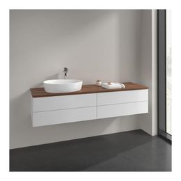 Villeroy & Boch Villeroy und Boch Antao Waschtisch-Unterschrank K26152GF 160x36x50cm, Hahnlochbohrung, Waschbeckenplattenfarbe warm walnut, glossy white lacquer