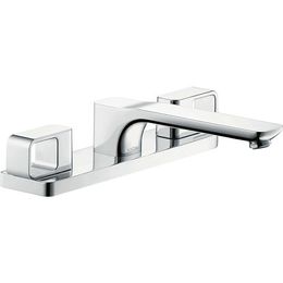 Hansgrohe Fertigmontageset Axor Urquiola 11436000 f&uuml;r 3-Loch-Wannenarmatur, mit Platte, chrom