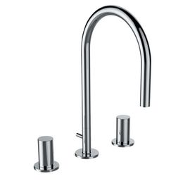 Laufen Kartell 3-Loch-Waschtisch-Armatur H3123330042211, mit Ablaufg., schwenkbar, chrom