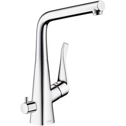 Hansgrohe Metris M71 K&uuml;chenarmatur 320 14888000 chrom, schwenkbarer Auslauf, Ger&auml;teabsperrventil