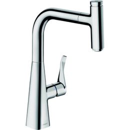 Hansgrohe Metris Select 240 K&uuml;chenarmatur 14857000 chrom, schwenkbar, herausziehbarer Auslauf