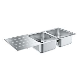 Grohe Einbausp&uuml;le 31588SD1 116x50cm, aufliegend oder fl&auml;chenb&uuml;ndig, 2 Becken, Edelstahl