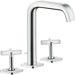 Hansgrohe Axor Citterio E 170 3-Loch-Waschtischarmatur 36108000 Ausladung 165mm, mit Zugstangen-Ablaufgarnitur, chrom