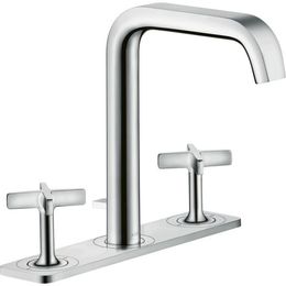 Hansgrohe Axor Citterio E 170 3-Loch-Waschtischarmatur 36116000 Ausladung 165mm, mit Zugstangen-Ablaufgarnitur, Platte, chrom