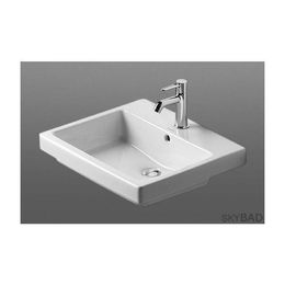Duravit Einbau-Waschtisch Vero 50 x 46,5 cm, w WG, Einb. v. ob., 3 HL